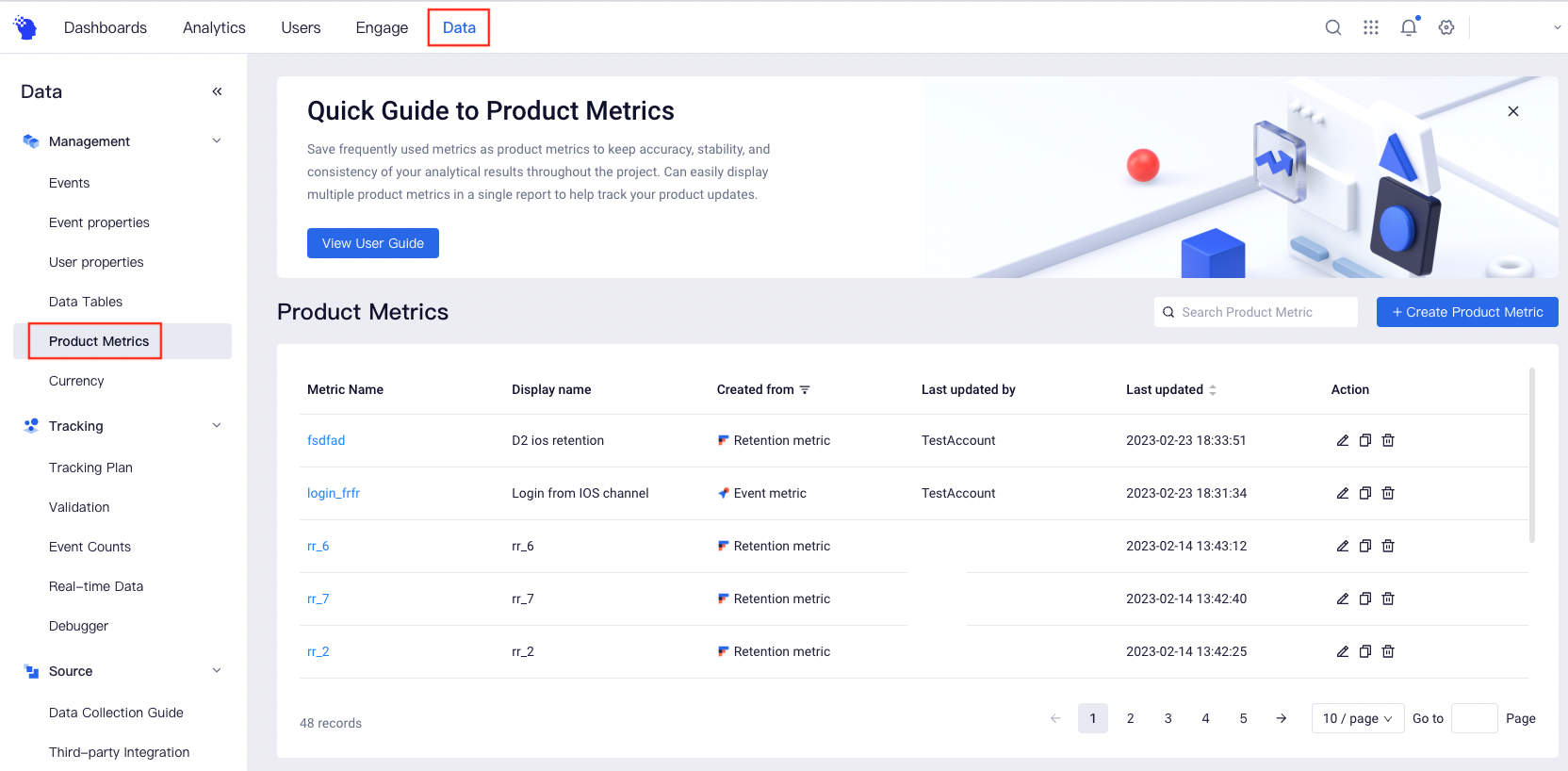 Product Metrics | ThinkingData