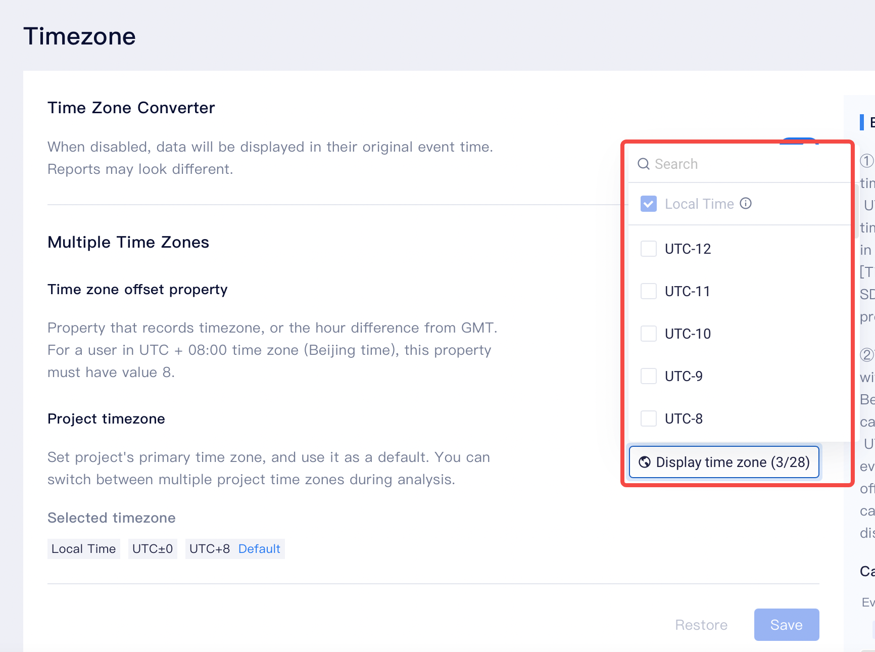 Project Timezone ThinkingData