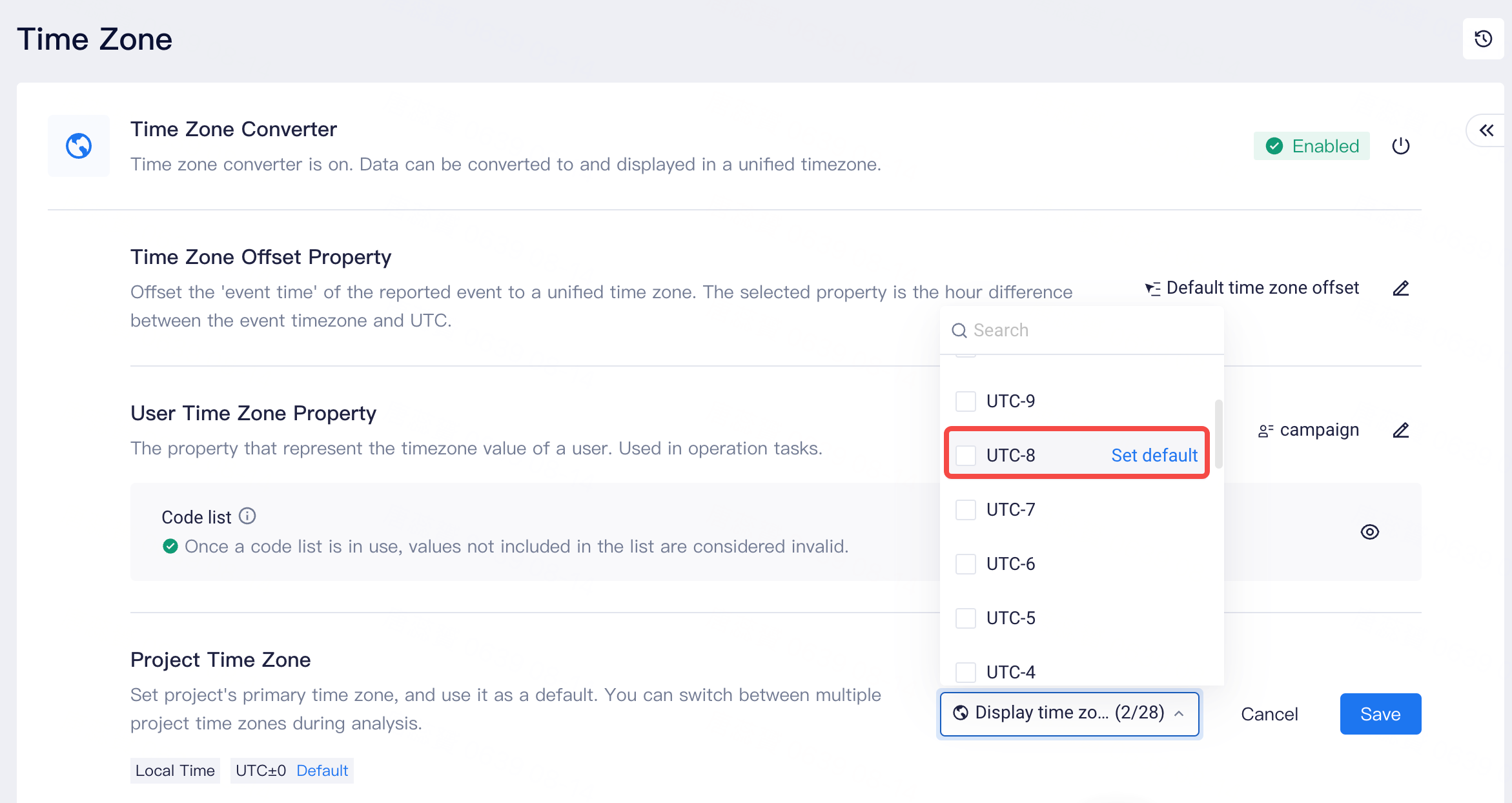 Project Timezone | ThinkingData